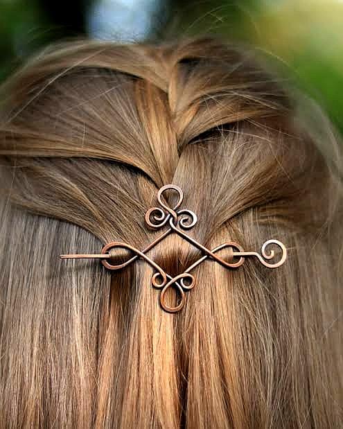 Agrafa din cupru Arana, model Flower, Auriu - eMAG.ro